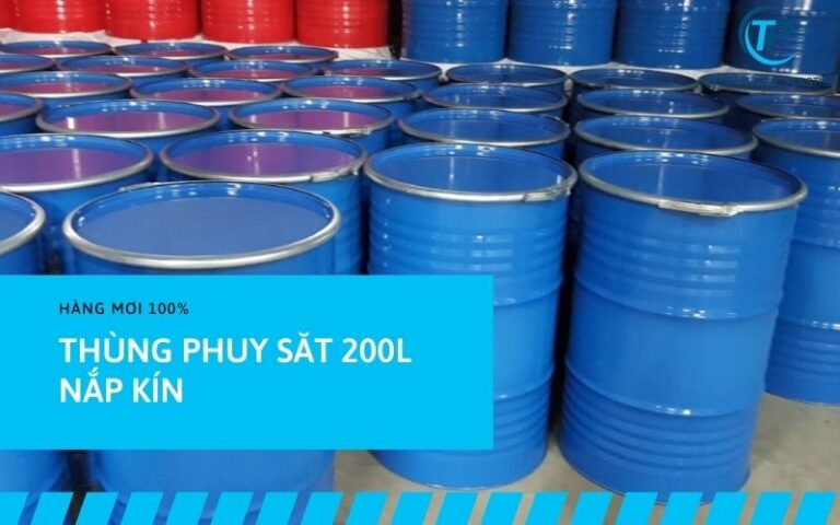Thùng phuy sắt 200l nắp kín chính hãng - Giá ưu đãi nhất